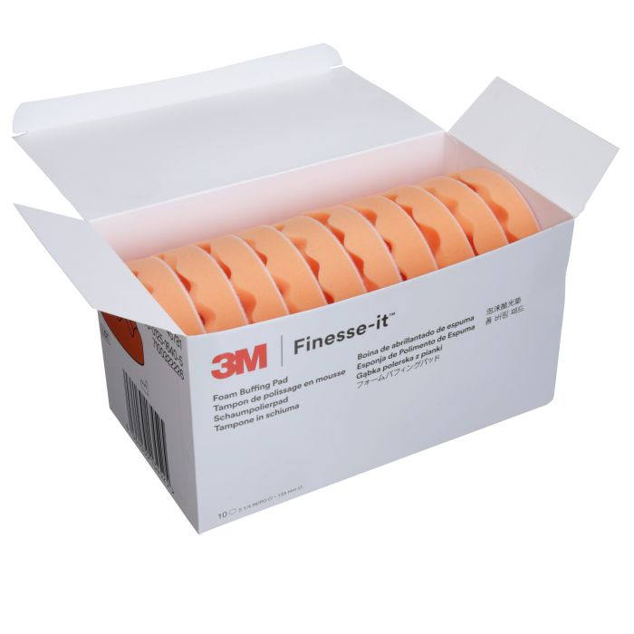 3M Finesse-it Foam Buffing Pad - Orange, Deep Convolute