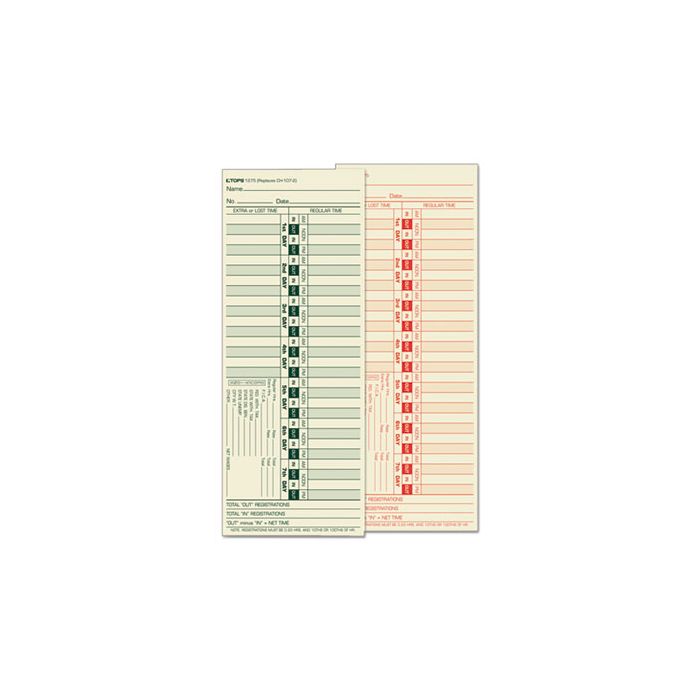Time Clock Cards Replacement for CH-107-2 - 500/Box