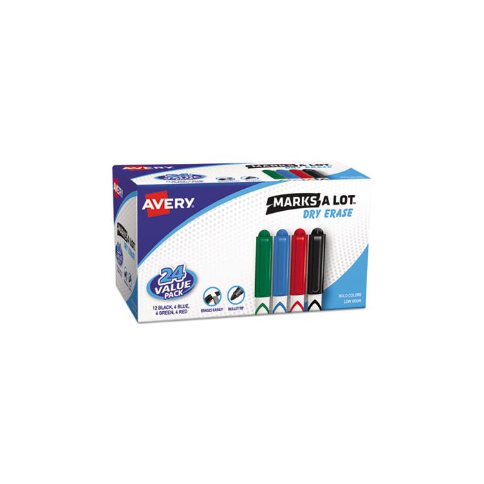 MARKS A LOT Pen-Style Dry Erase Marker Value Pack, 24/Set
