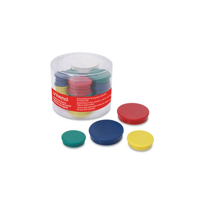 High-Intensity Assorted Magnets - Multi-Color, 30 Pack