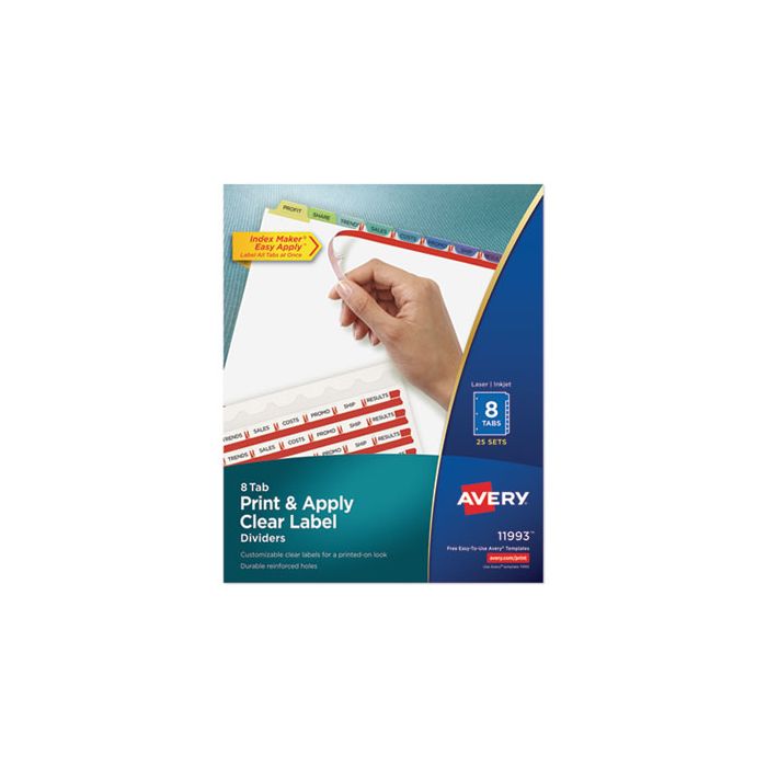 Print & Apply Index Maker Clear Label Dividers, 8-Tab