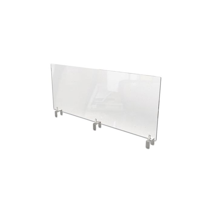 Ghent Clear Partition Extender with Attached Clamp, 48 x 3.88 x 30 ...