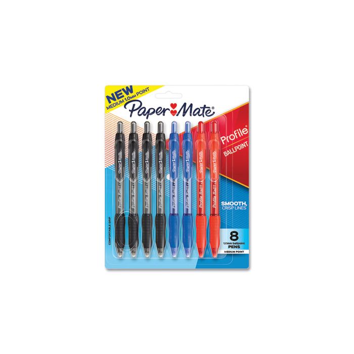 Paper Mate Profile Ballpoint Pen - Assorted Colors, 8-Pack