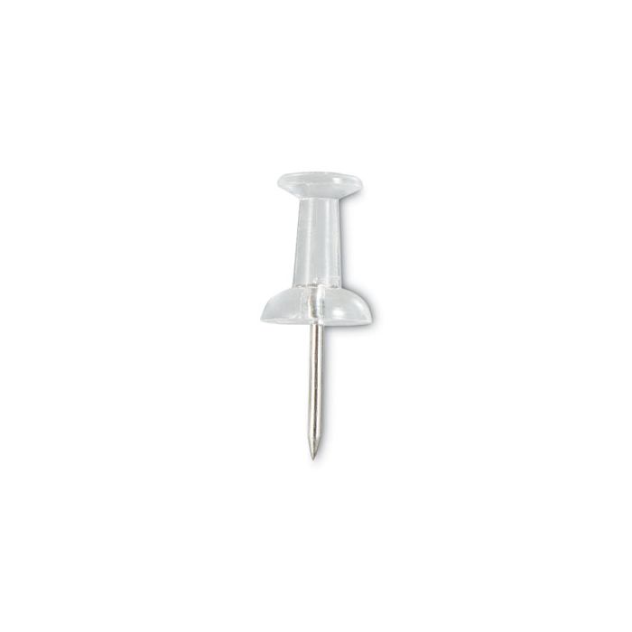 Clear Plastic Push Pins - 0.38", Steel Pin, 400 Count Pack