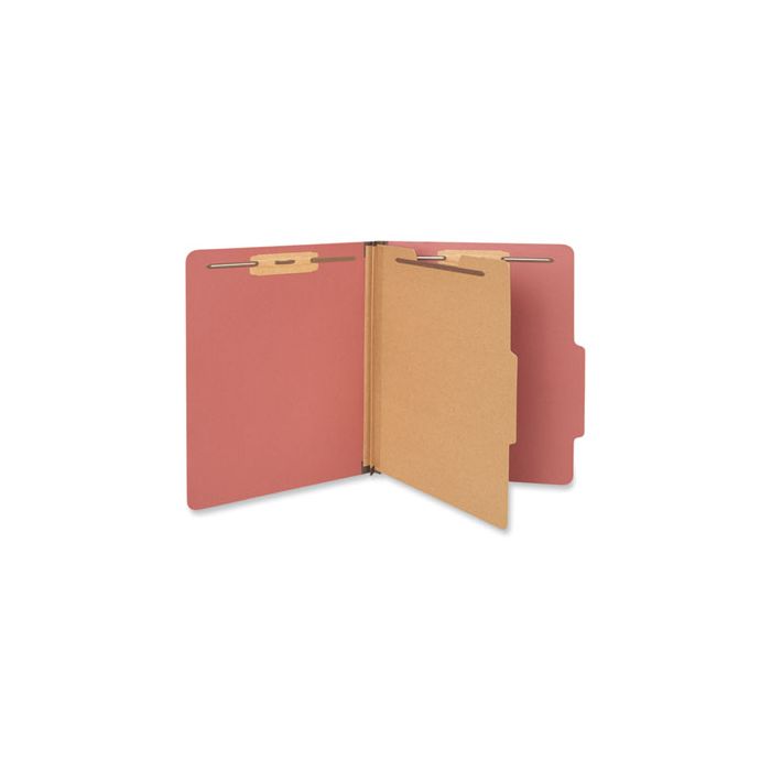 Red Four-Section Pressboard Classification Folder - Letter