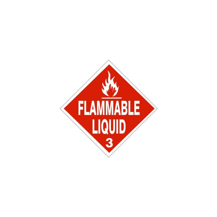 Flammable Liquid 3 Flame Picto DOT Shipping Labels